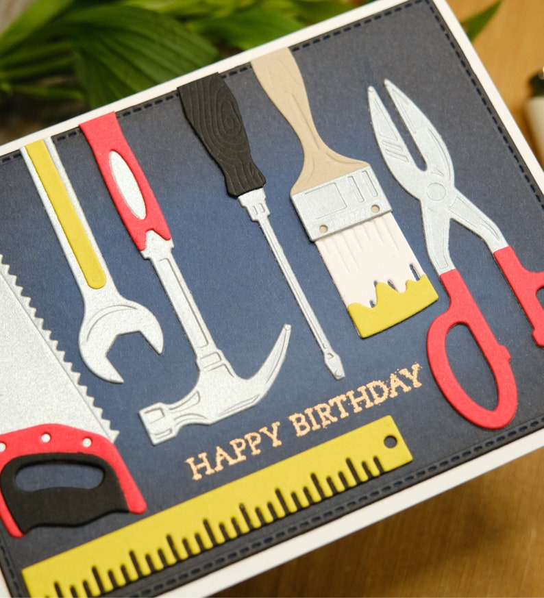 Tools Birthday Card Set of Tools, Toolbox Card for Birthday Masculine ...