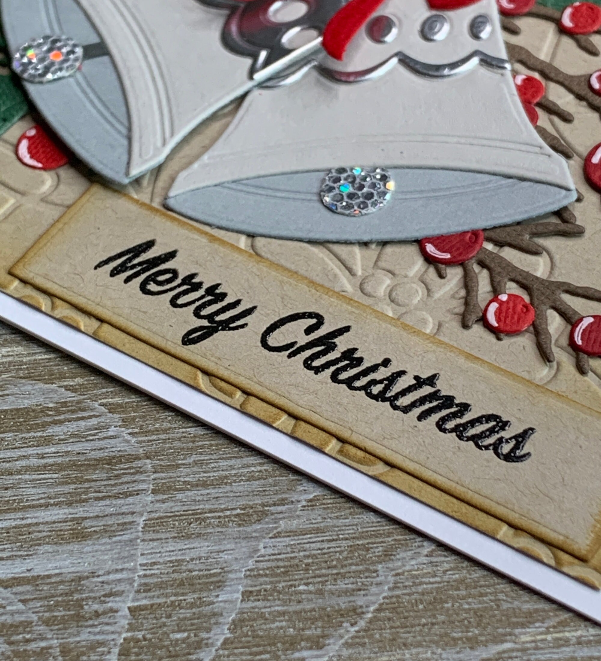 Jingle Bells Handmade Holiday Card; Greeting Card With Bells, Red Bow ...