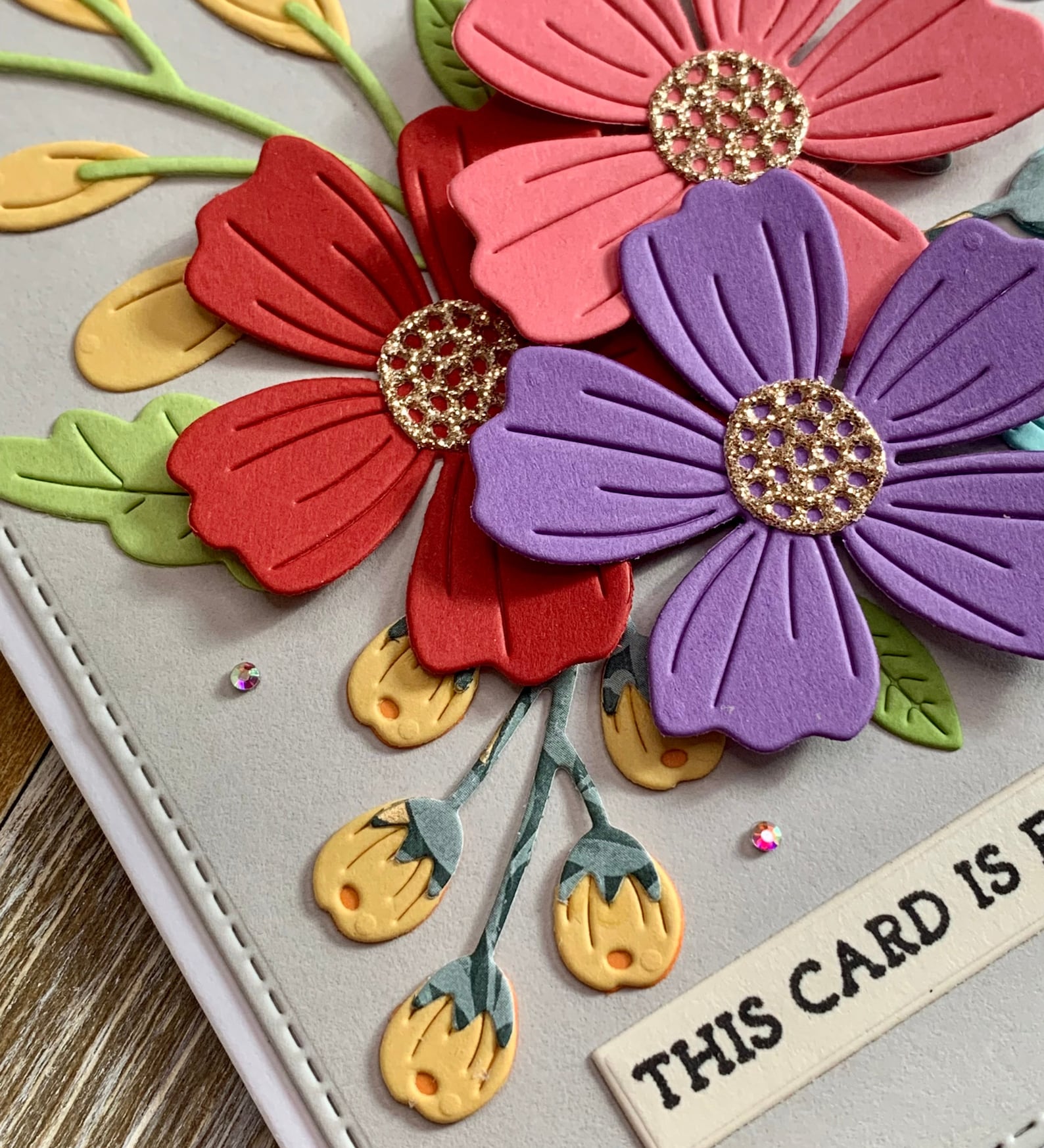 Large Bloom Floral Bouquet Card; This Card is Full of Hugs Greeting ...