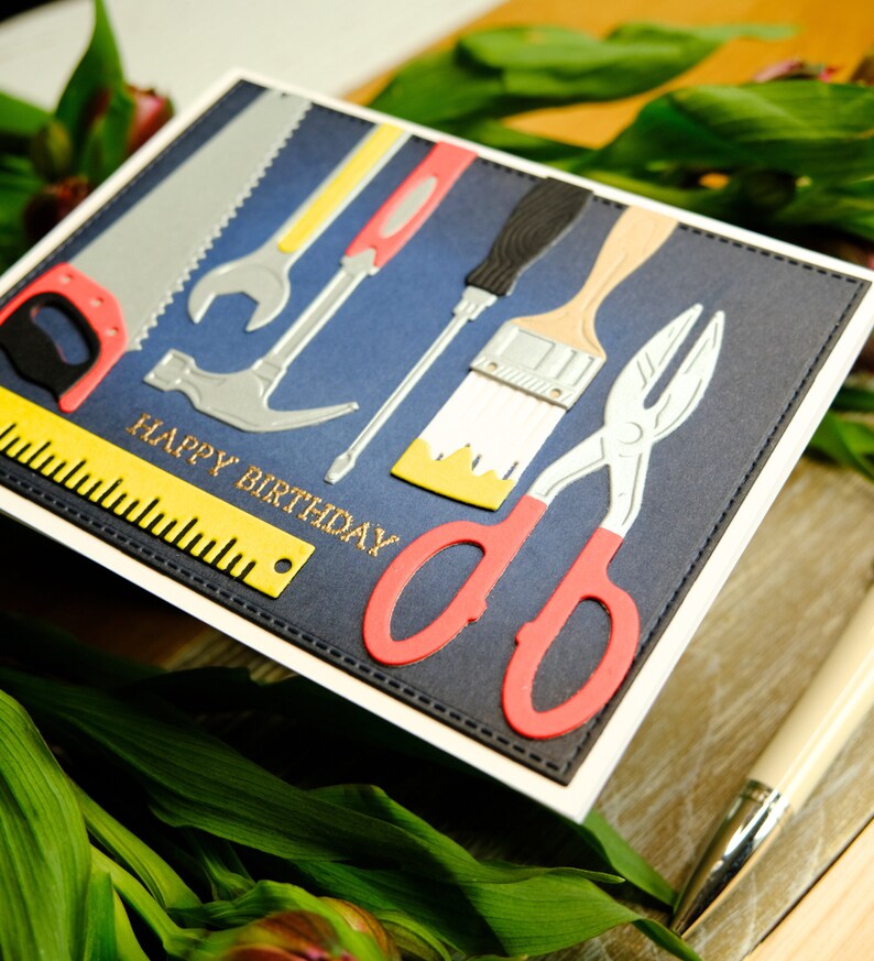 Tools Birthday Card Set of Tools, Toolbox Card for Birthday Masculine ...