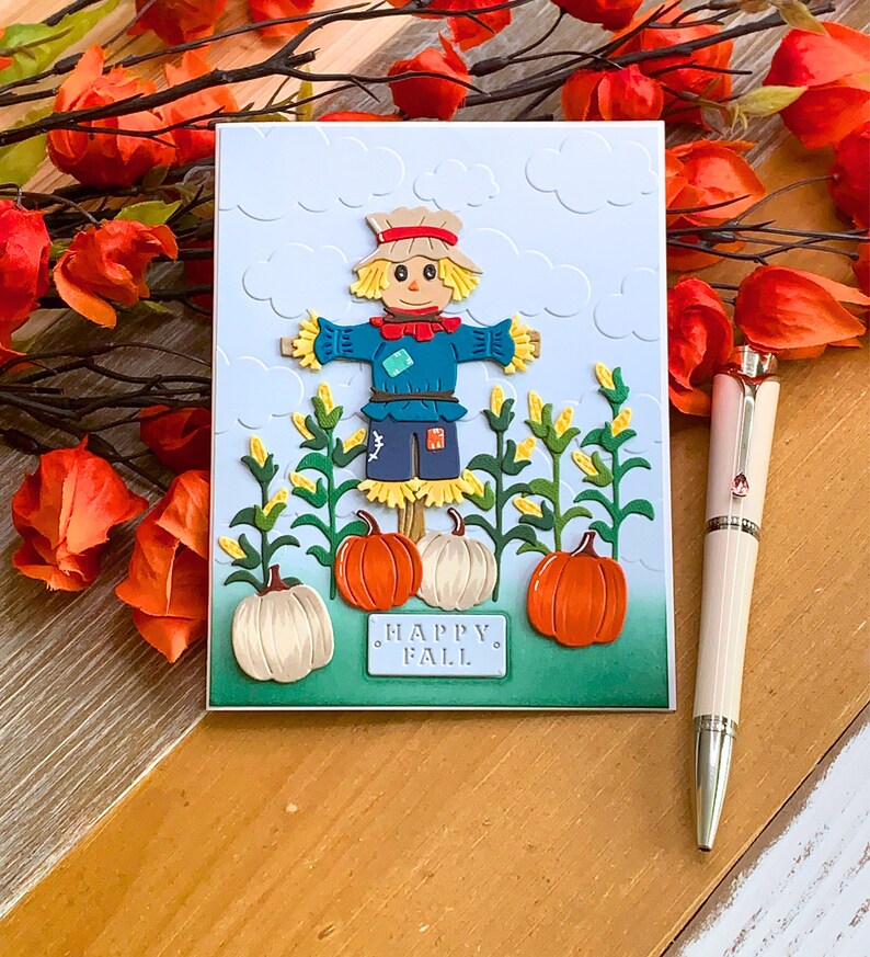 Fall Scarecrow Card, Happy Fall or Thankful Card, Thanksgiving Card ...