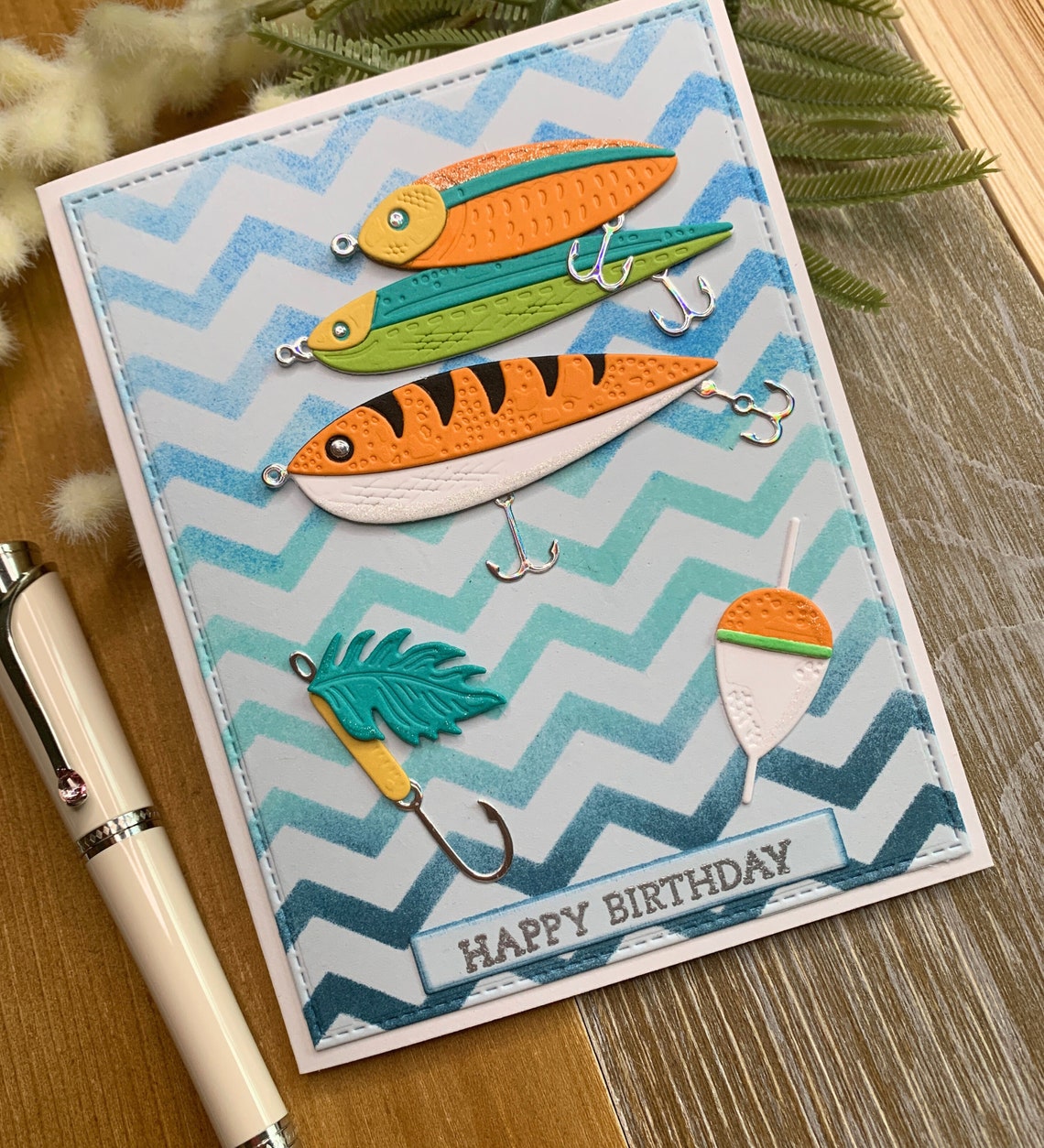 Fishing Lures Birthday Card; Bday Card for Fishing Lovers; Fishing Hook ...