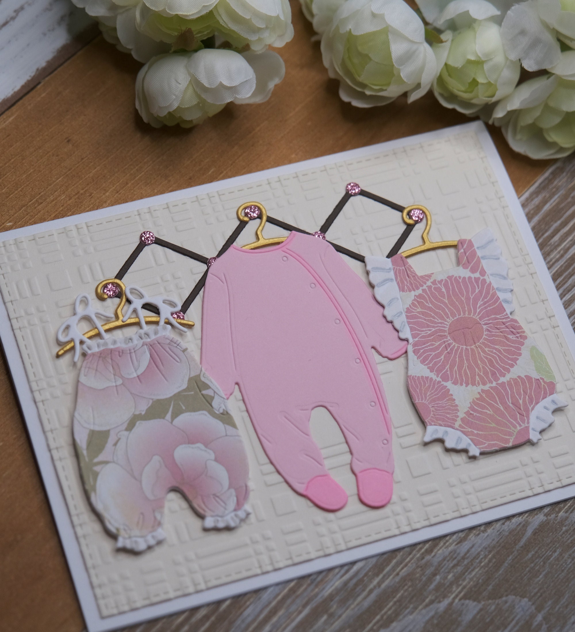 Handmade Baby Girl Card, Baby Card, Expectant Mother, Shower Card for ...