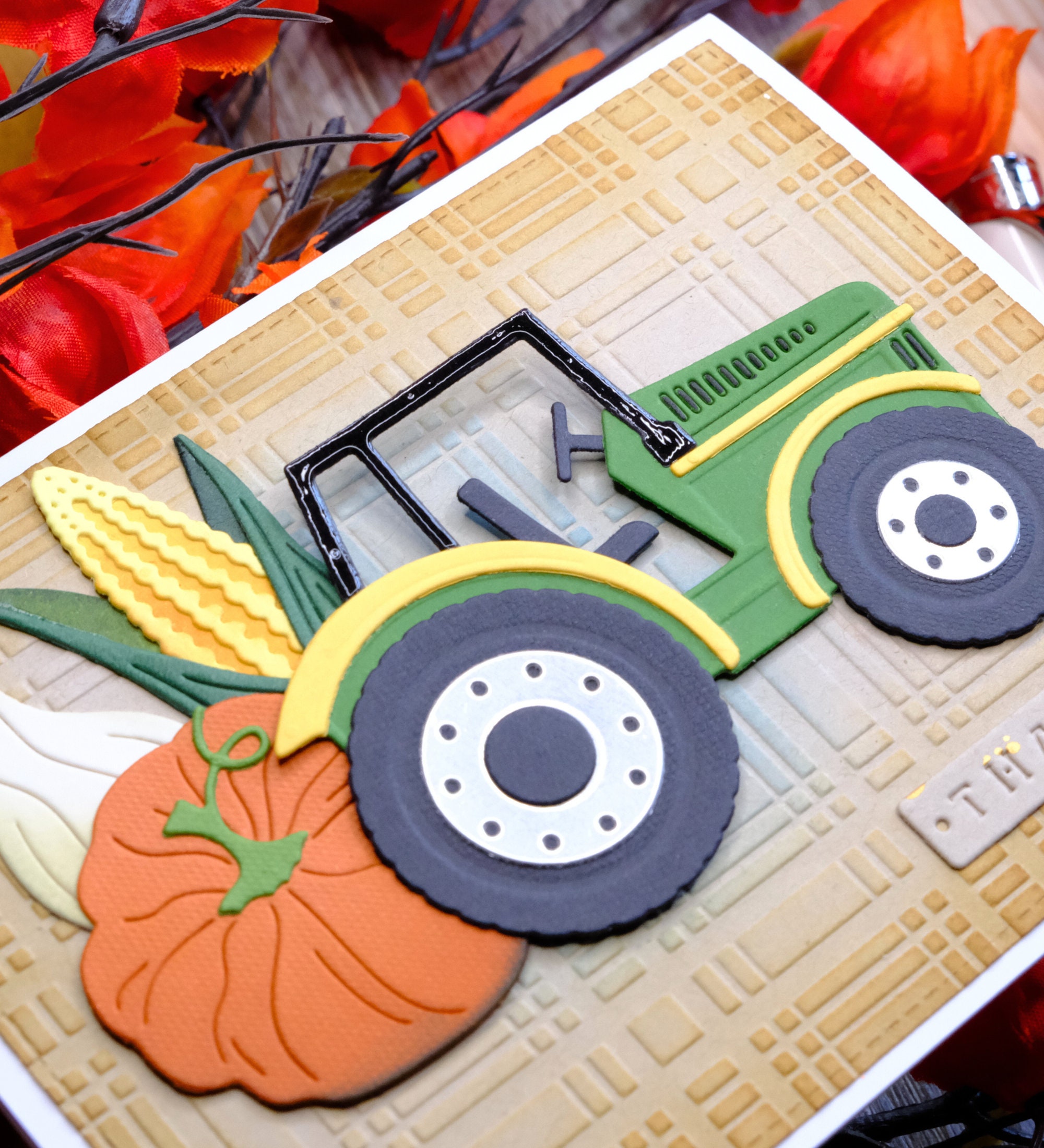 Tractor Greeting Card for Fall; Happy Fall Thankful Greeting Card ...