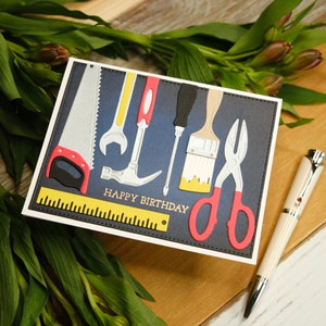 Tools Birthday Card; Set of Tools, Toolbox Card for Birthday; Masculine ...