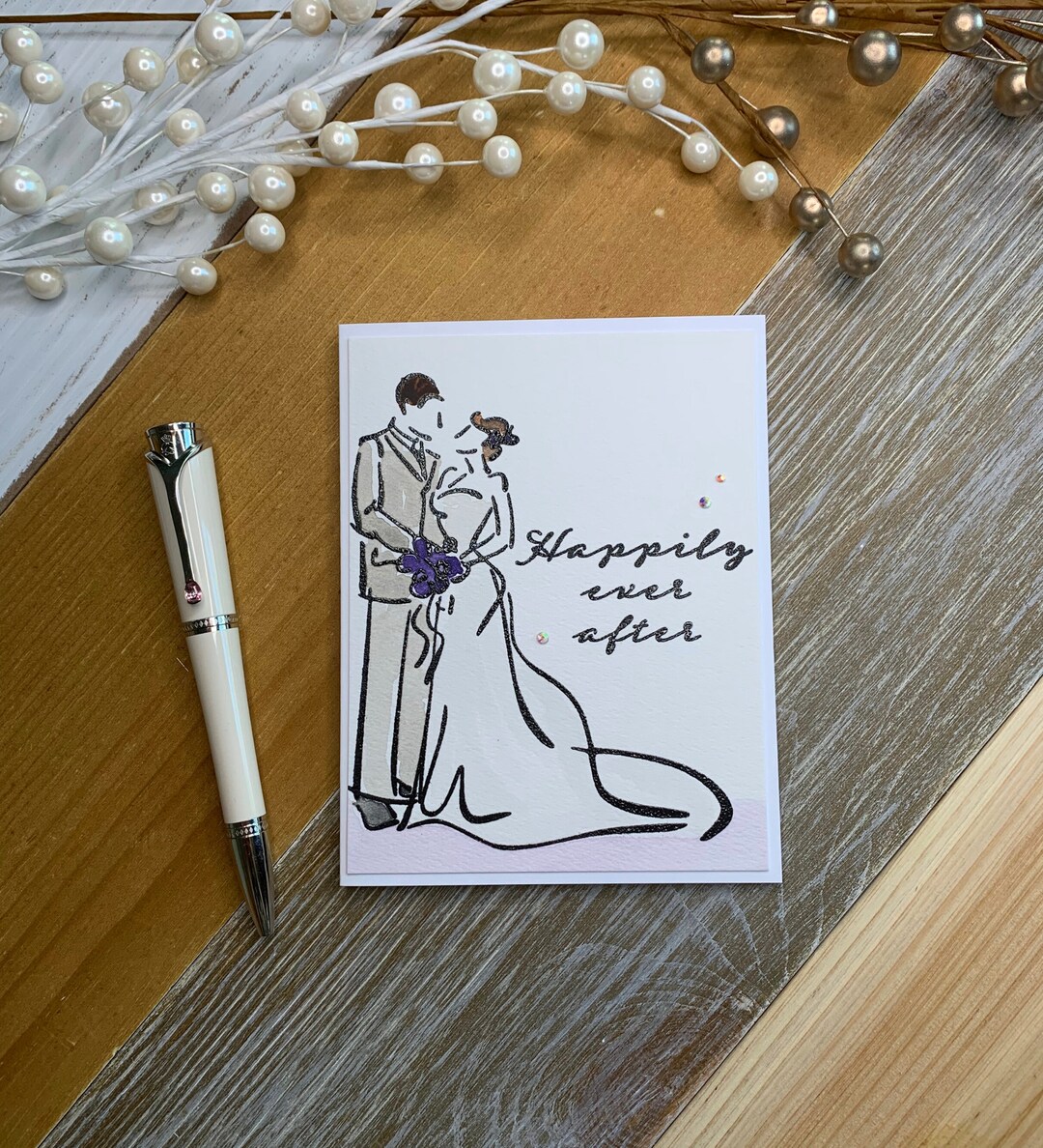 Happily Ever After Wedding Card; Wedding Celebration Card With Bridge ...