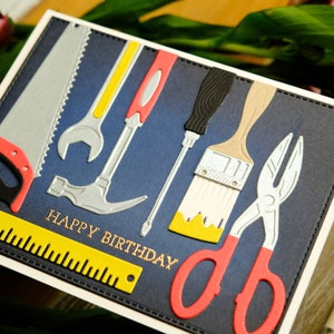 Tools Birthday Card Set of Tools, Toolbox Card for Birthday Masculine ...