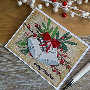 Jingle Bells Handmade Holiday Card Greeting Card With Bells - Etsy