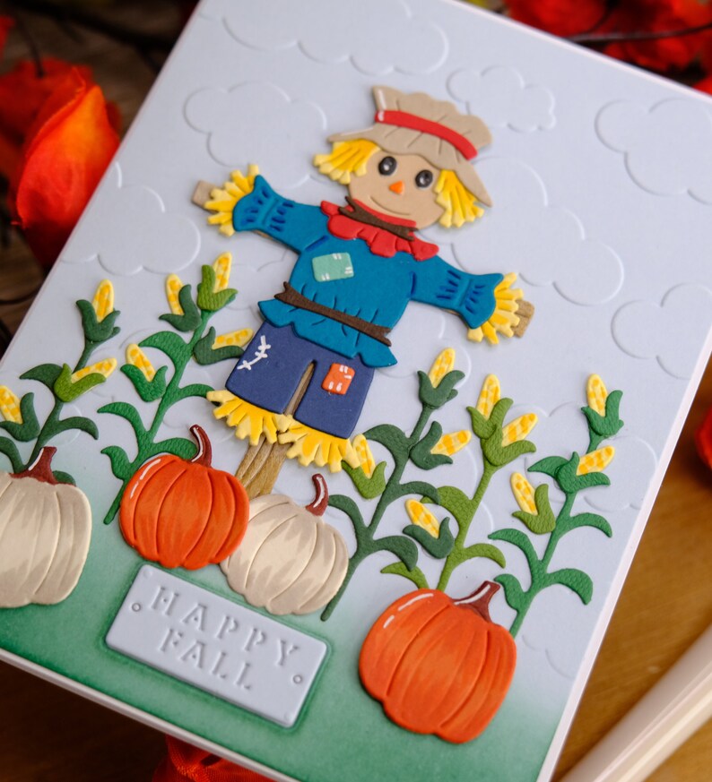 Fall Scarecrow Card, Happy Fall or Thankful Card, Thanksgiving Card ...