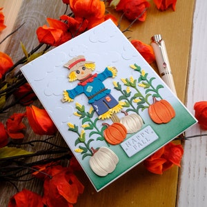Fall Scarecrow Card, Happy Fall or Thankful Card, Thanksgiving Card ...