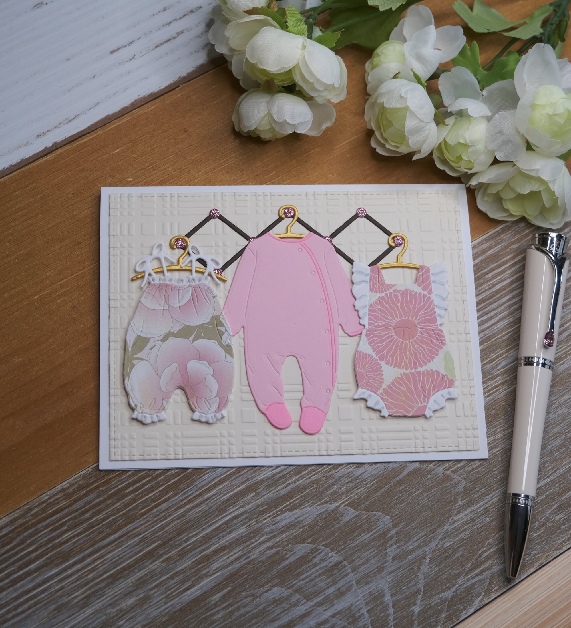 Handmade Baby Girl Card, Baby Card, Expectant Mother, Shower Card for ...