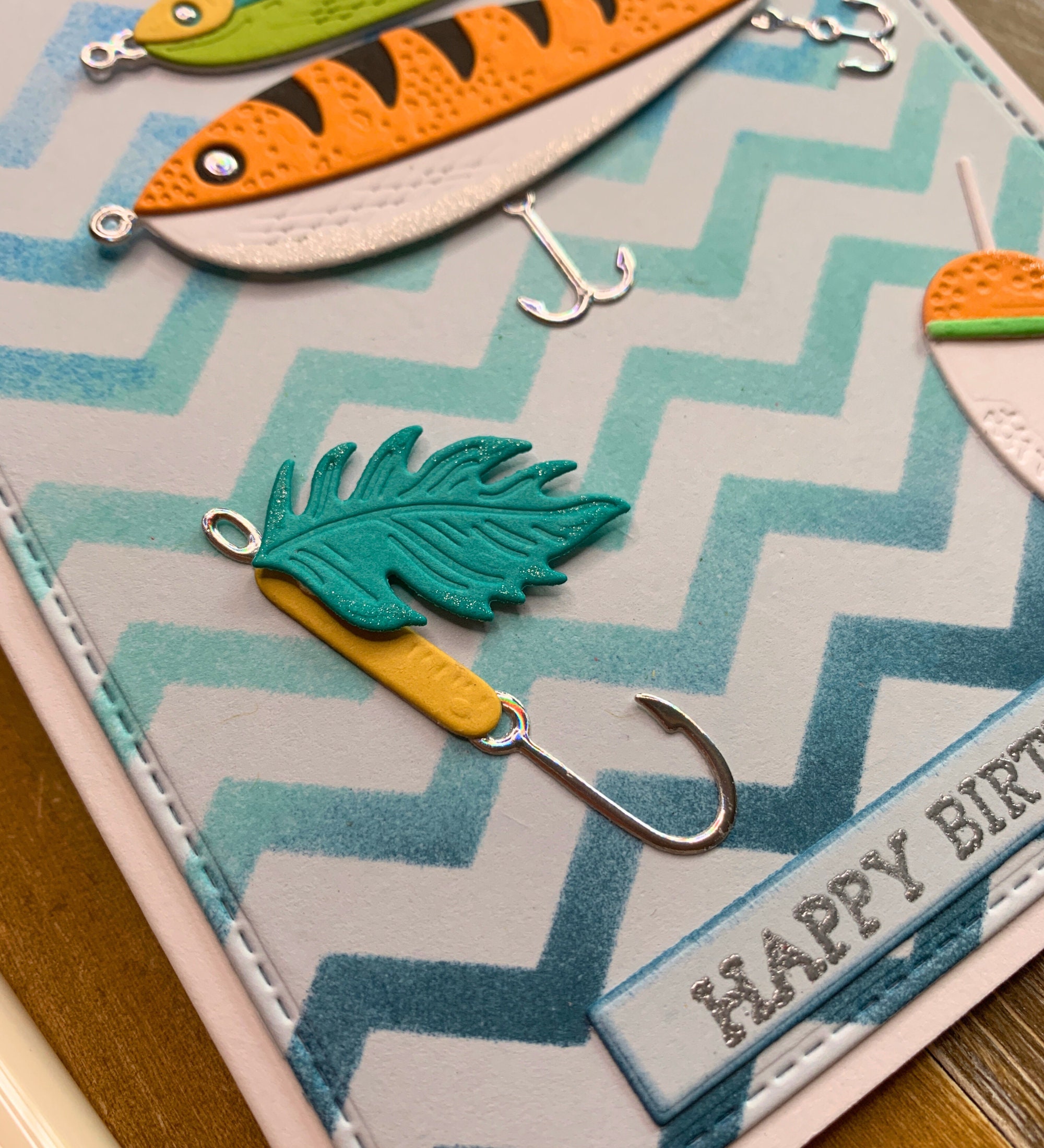 Fishing Lures Birthday Card; Bday Card for Fishing Lovers; Fishing Hook ...