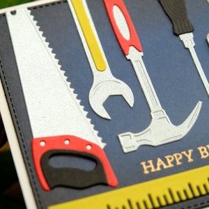 Tools Birthday Card; Set of Tools, Toolbox Card for Birthday; Masculine ...