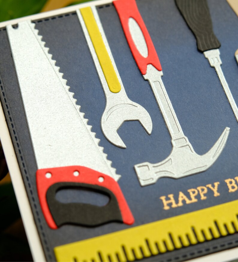 Tools Birthday Card Set of Tools, Toolbox Card for Birthday Masculine ...