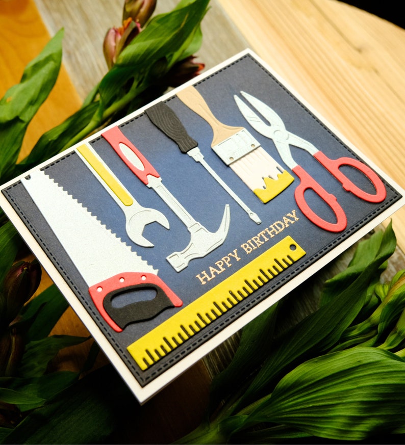 Tools Birthday Card Set of Tools, Toolbox Card for Birthday Masculine ...