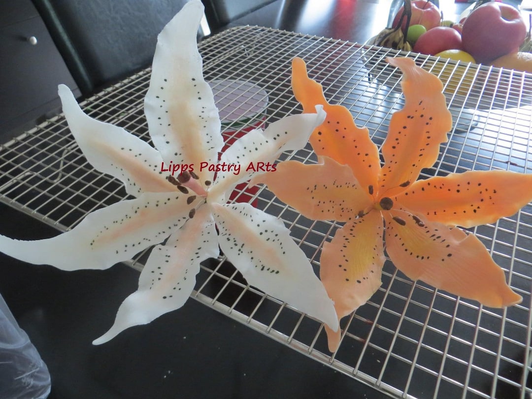 Large Lilies Sugar Flower Cake Topper | 4 Inch Gum Paste Flower for ...