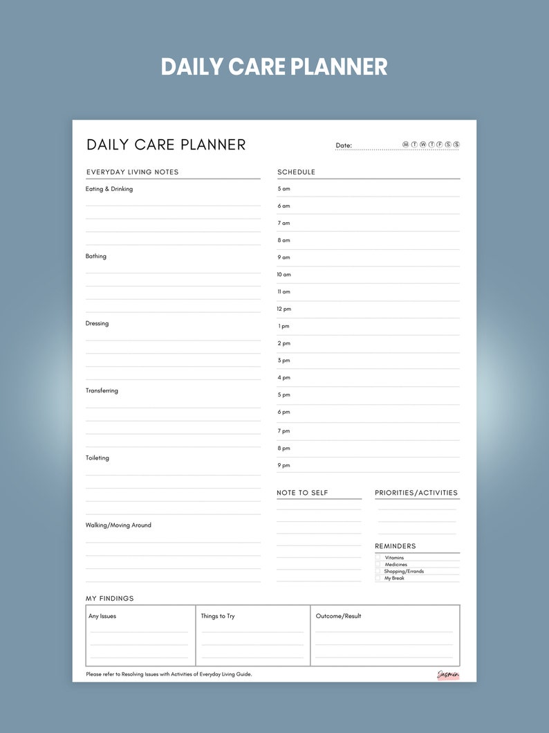 Care Planner: Daily, Weekly, Monthly | Resolve Everyday Living Issues ...