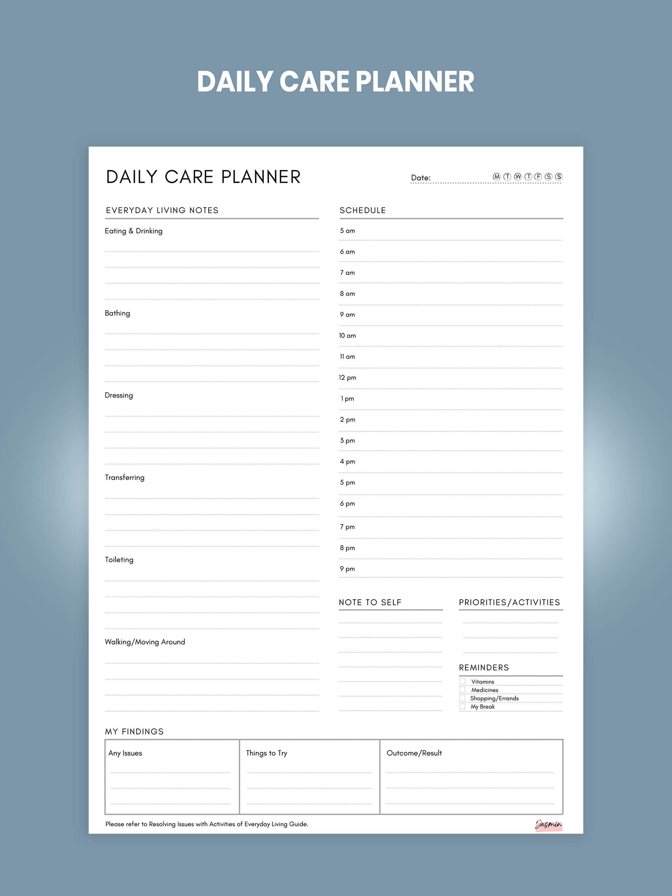 Care Planner: Daily, Weekly, Monthly | Resolve Everyday Living Issues ...