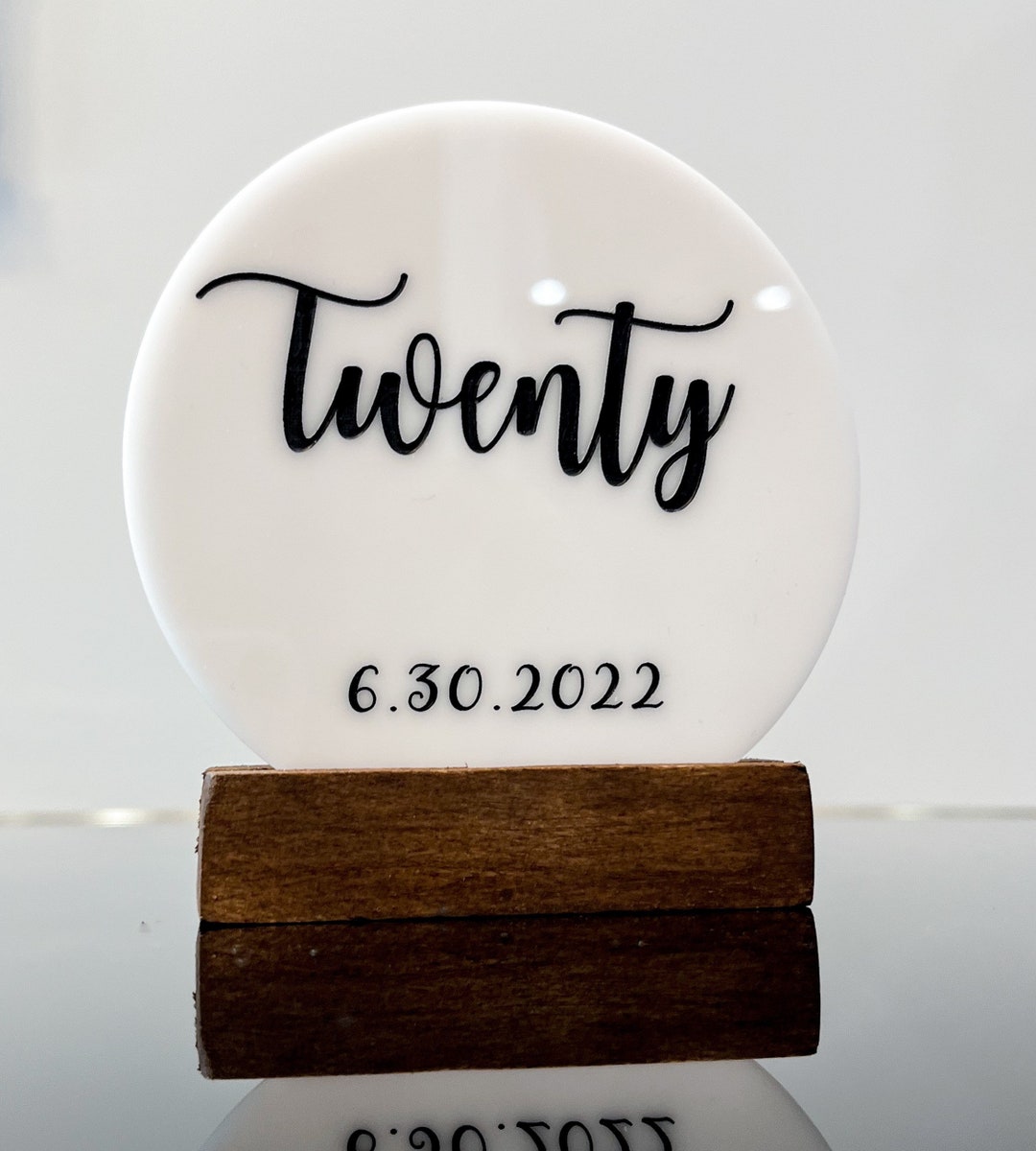 Custom Acrylic Wedding Table Numbers With Stand Modern Personalized ...