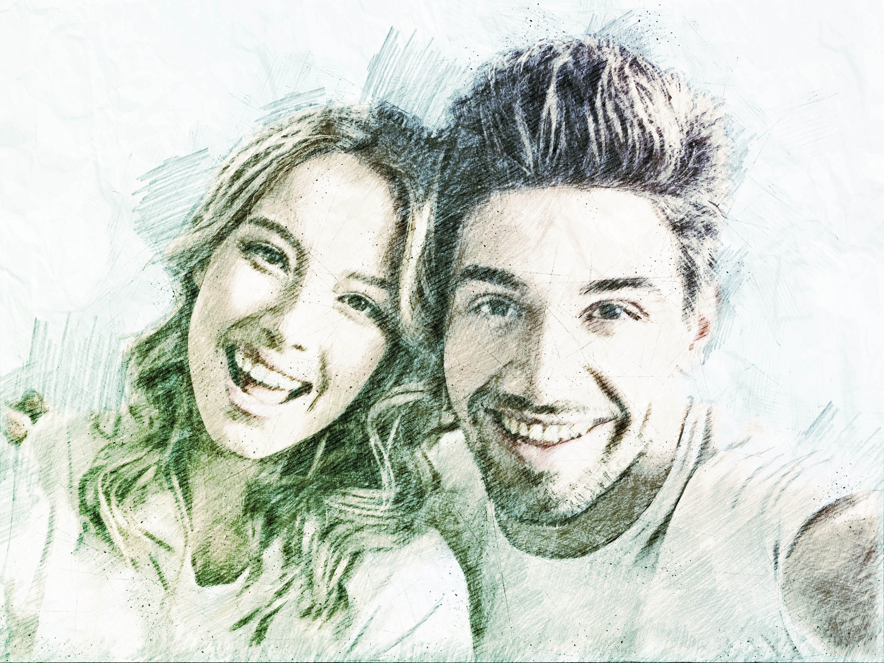 Custom Pencil Sketch Portrait From Photo Digital Sketch Art - Etsy
