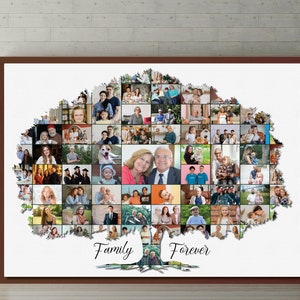 Family Tree Art Print Wall Art Canvas Family Tree Collage Custom ...