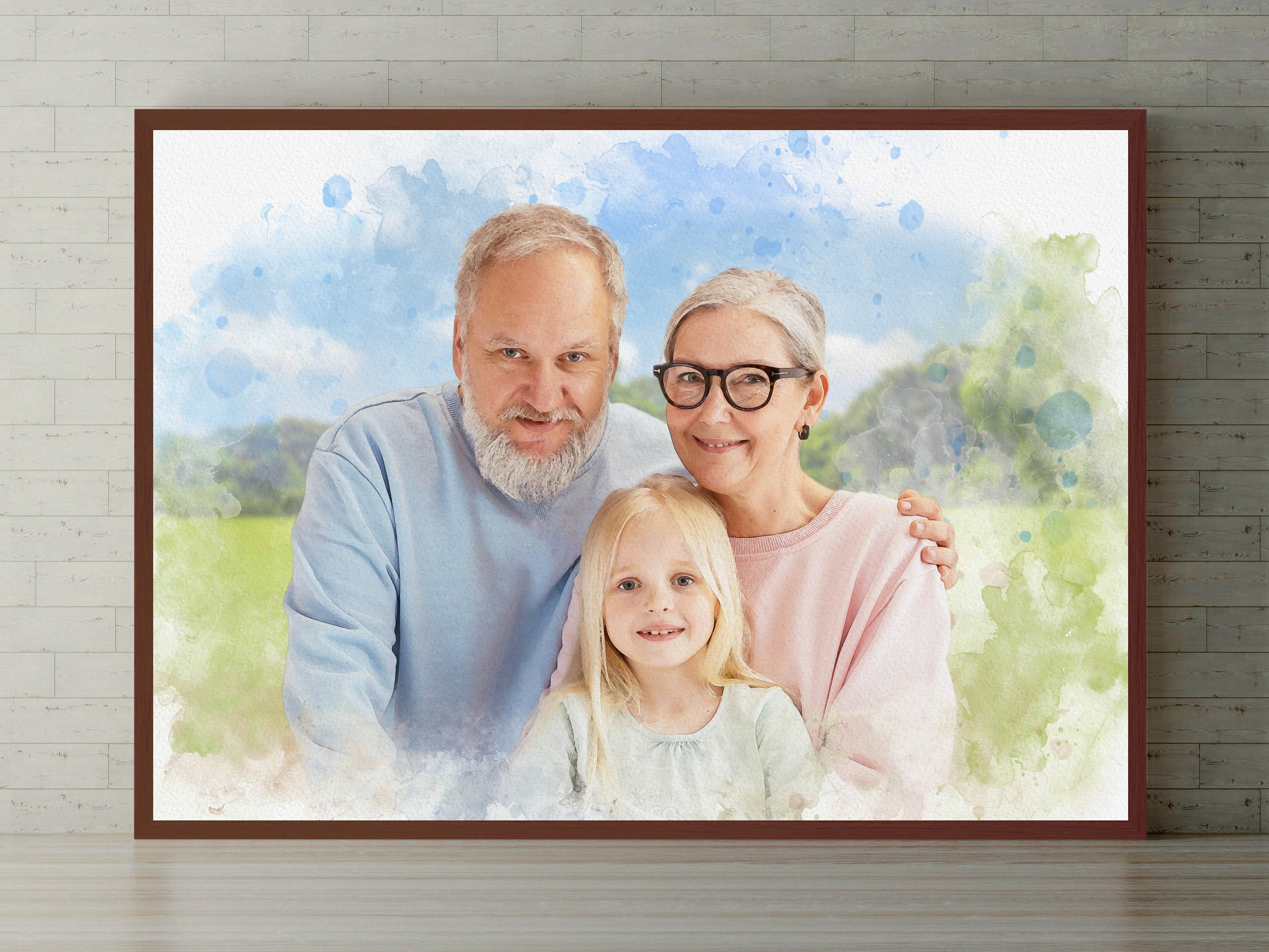 Custom Family Portrait From Photos: Add Deceased Loved One - Etsy