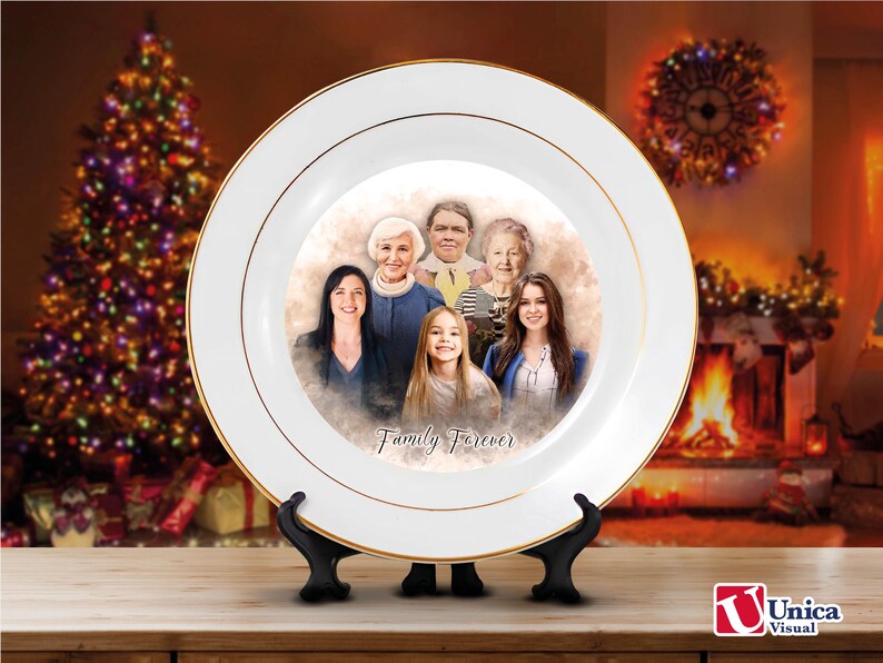 Personalized Gold Trim Ceramic Plate With Custom Photo - Perfect ...