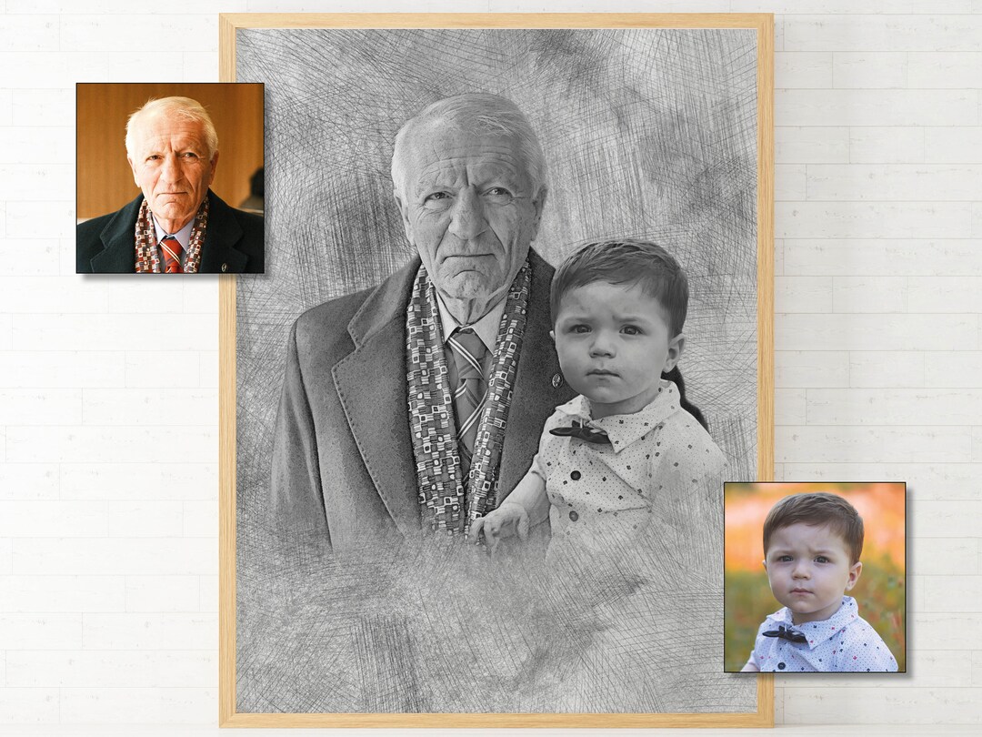 Memorial Charcoal Deceased Drawing, Personalized Gift for Loss of Loved ...