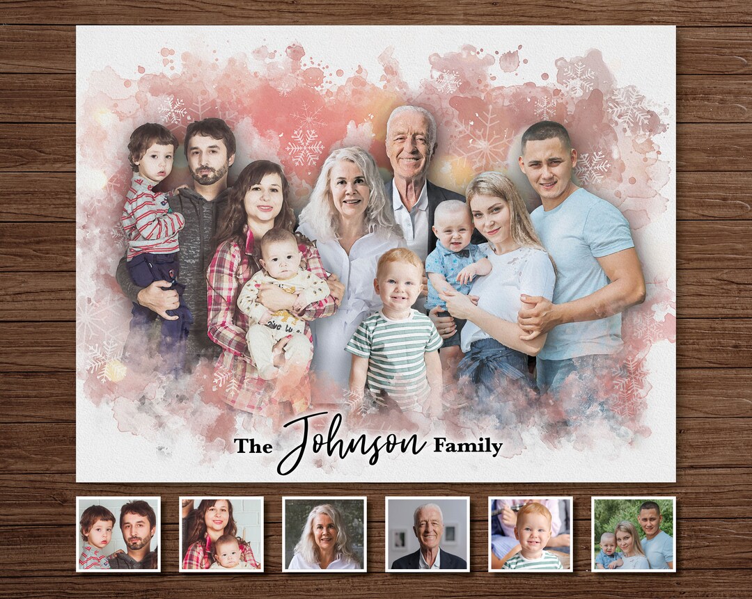 Custom Memorial Portrait Painting on Canvas: Combine Photos, Loss of ...