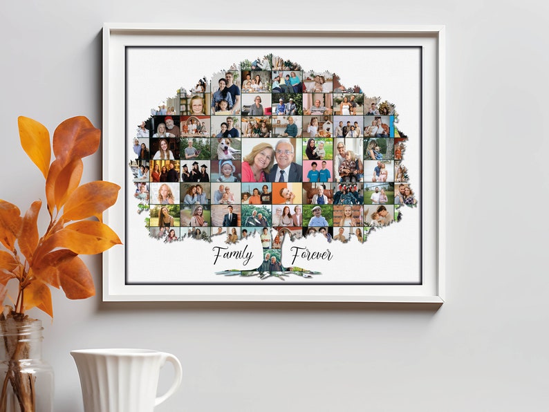 Family Tree Art Print Wall Art Canvas Family Tree Collage Custom ...