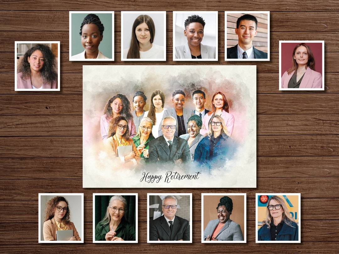 Personalized Picture Collage Retirement Gift, Retiring Photo Collage ...