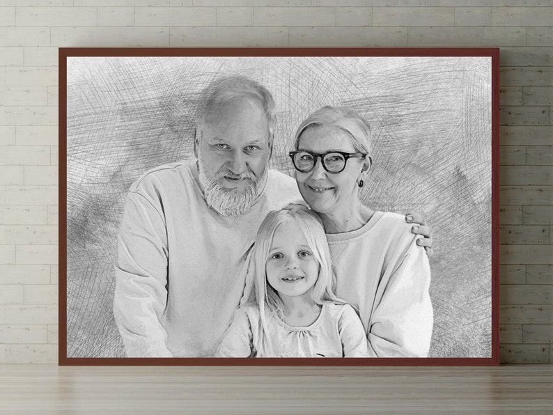 Memorial Drawing Deceased Grandparent Memorial Gift for - Etsy