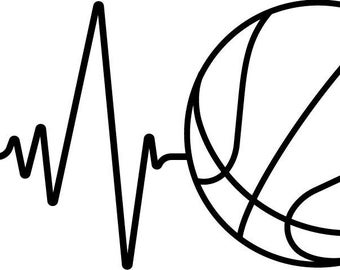 Basketball Heartbeat Svg - Etsy