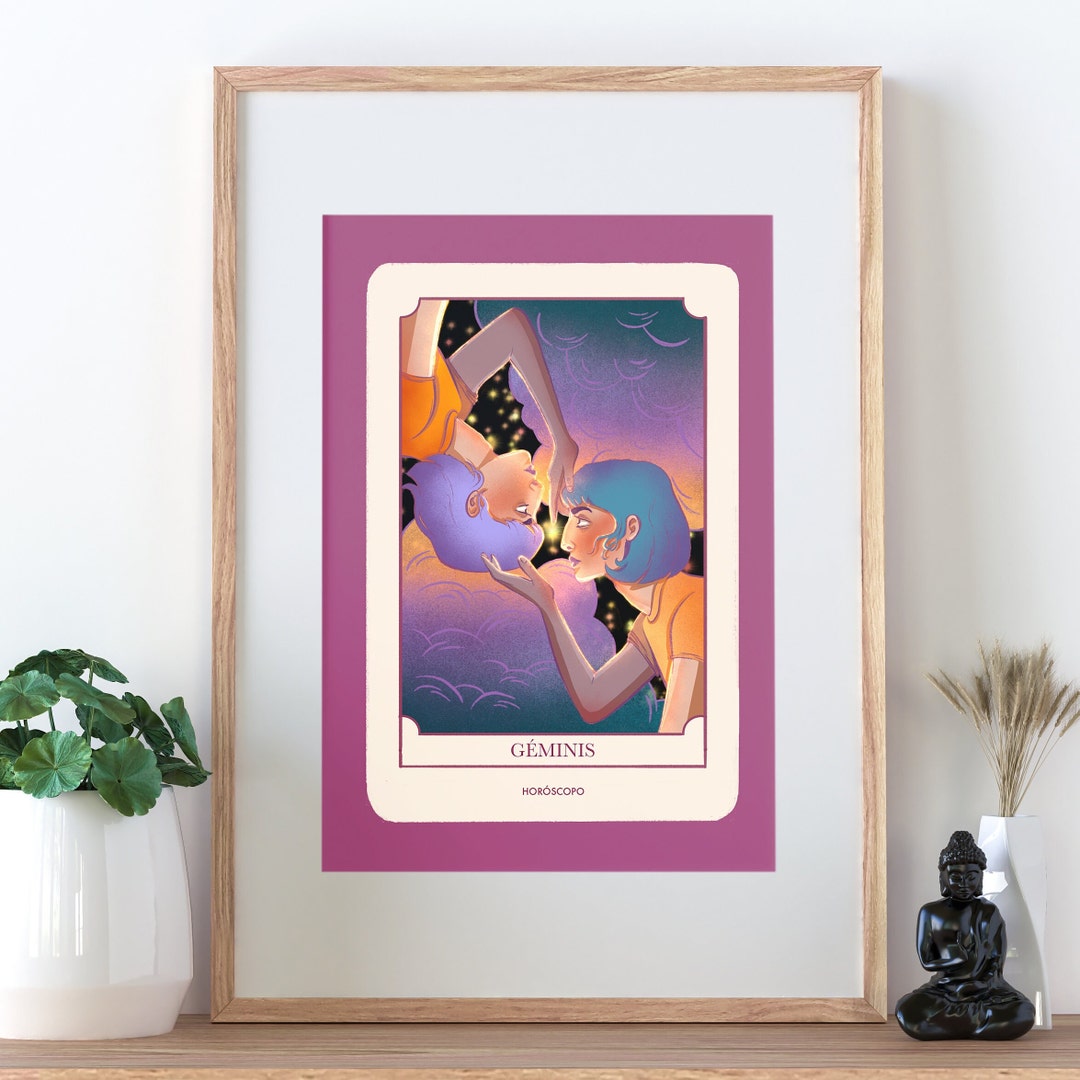 Printable Gemini Poster, Zodiac Sign, Horoscope, Printable Illustration ...