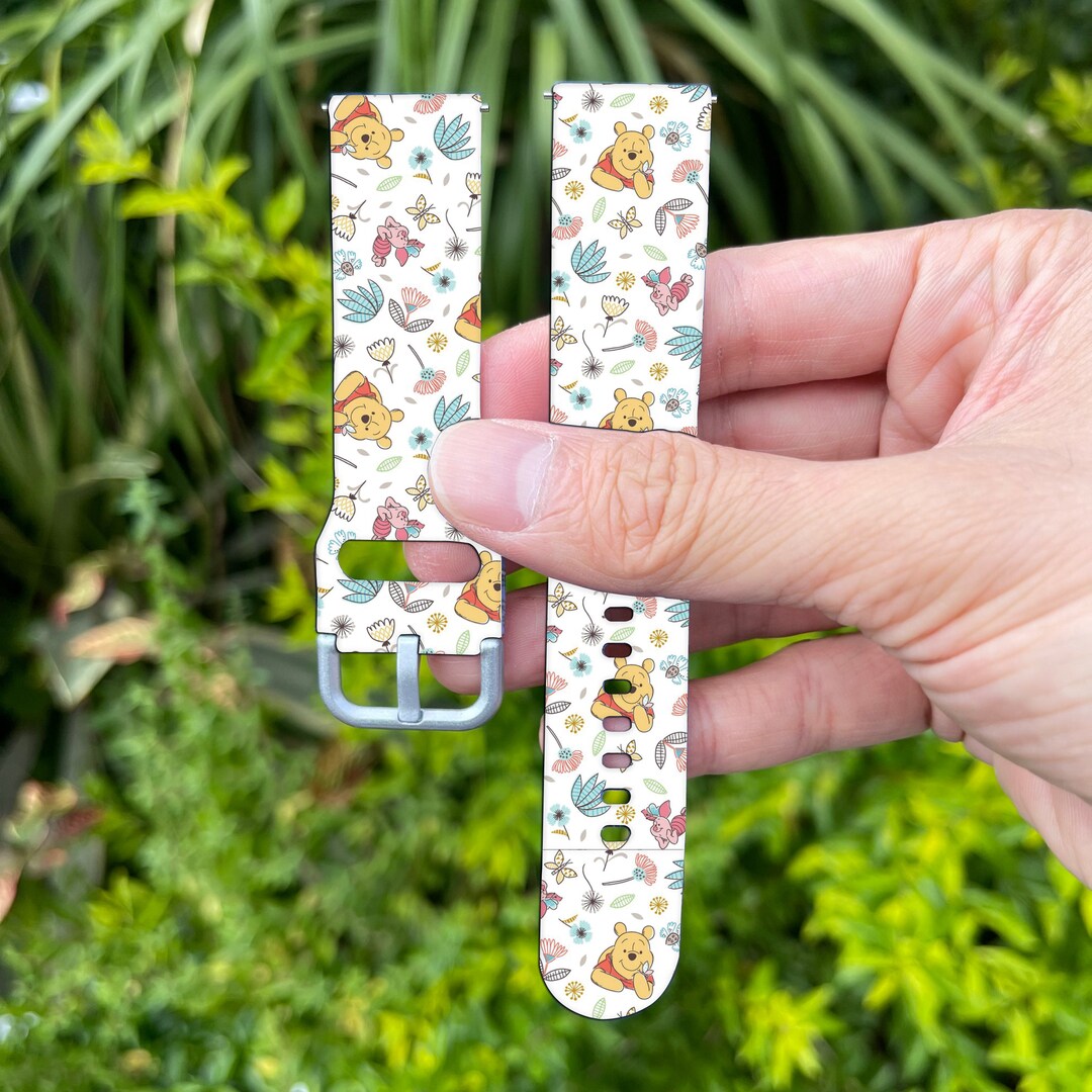 Floral Theme Park Winnie the Pooh Fitbit Versa 3 4 Band, Samsung Galaxy ...