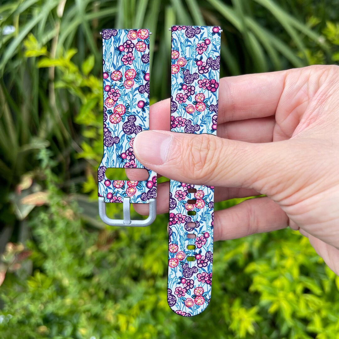 Theme Park Mickey Mouse Ear Fitbit Versa 3 4 Band, Floral Samsung ...