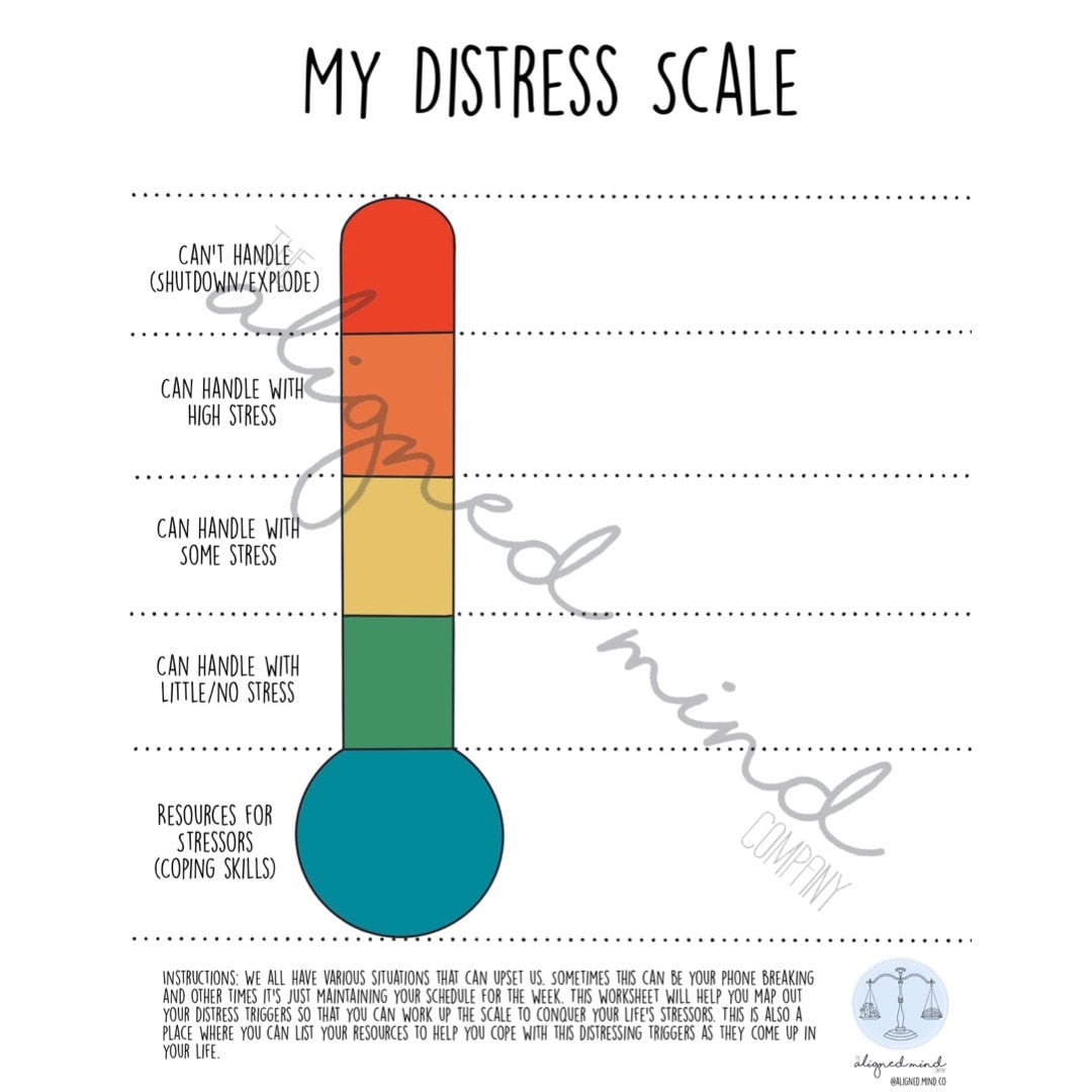 My Distress Scale Worksheet—mindfulness & Triggers - Etsy