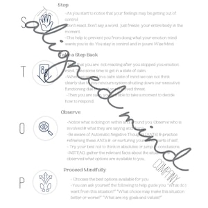 DBT STOP Skill Worksheet— Distress Tolerance Skill - Etsy
