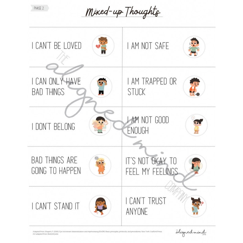 EMDR Positive & Negative Cognitions for Children— Helpful and Mixed-up ...