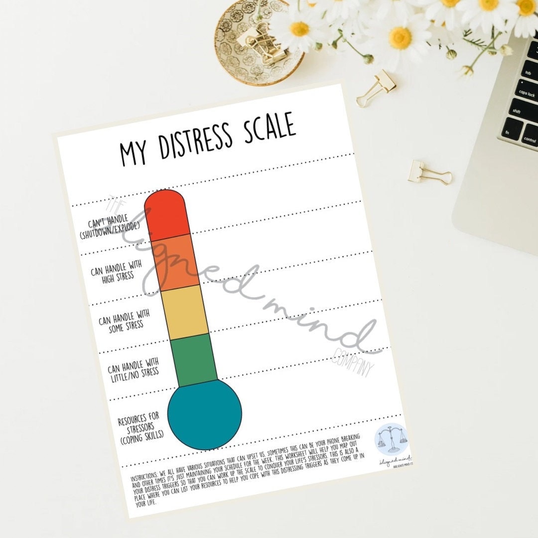 My Distress Scale Worksheet—mindfulness & Triggers - Etsy