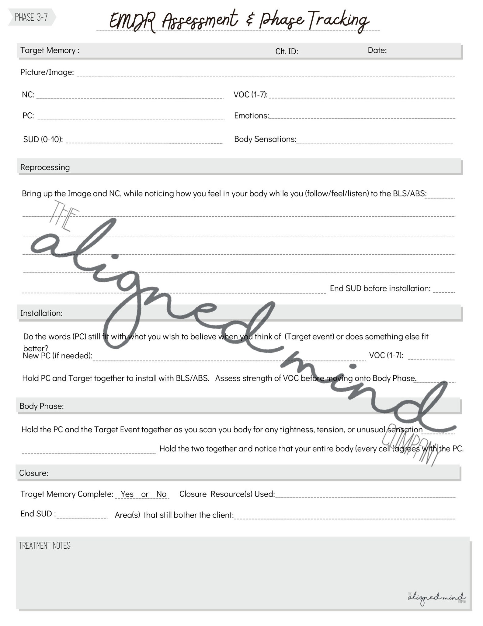 EMDR Reprocessing Tracker & Guild Digital Download EMDR Therapy - Etsy