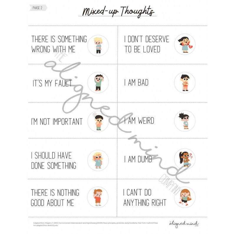 EMDR Positive & Negative Cognitions for Children— Helpful and Mixed-up ...