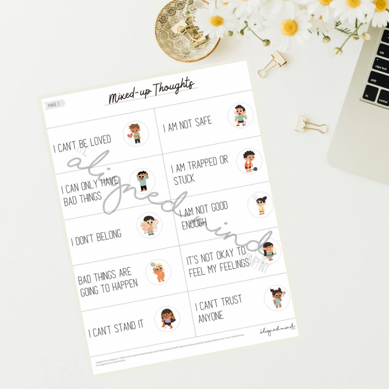 EMDR Positive & Negative Cognitions for Children— Helpful and Mixed-up ...