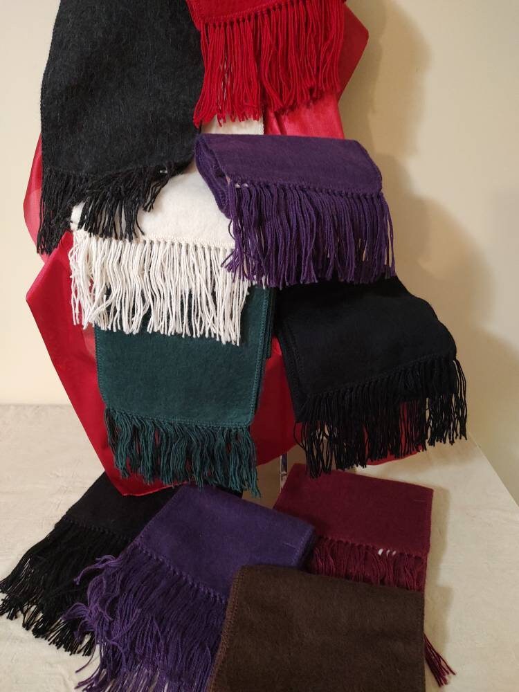 Scarf-alpaca With Fringe - Etsy