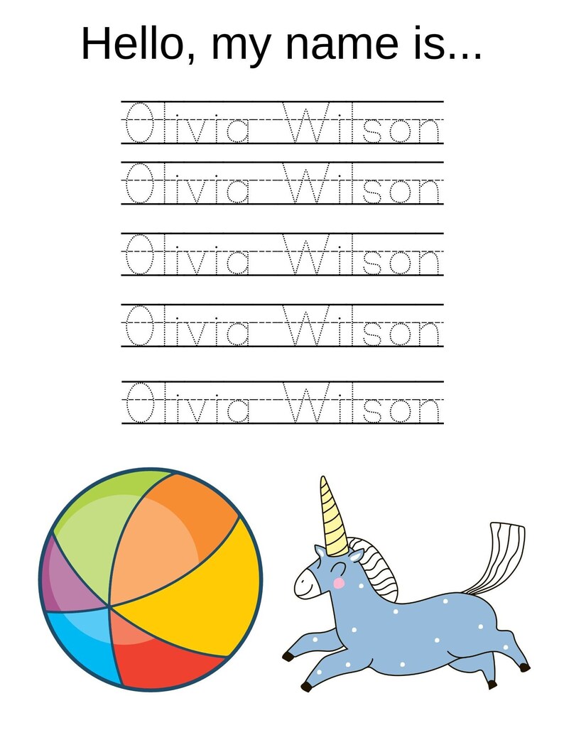 Name Writing Worksheet - Etsy