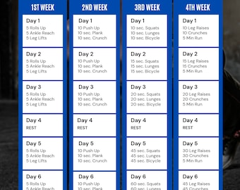 Weekly Workout Tracker Exercise Calendar Printable PDF Wellness Tracker ...