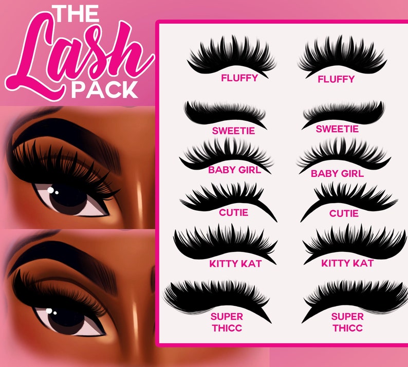 The Lash Pack - Mink Lash Procreate Brushes - Etsy