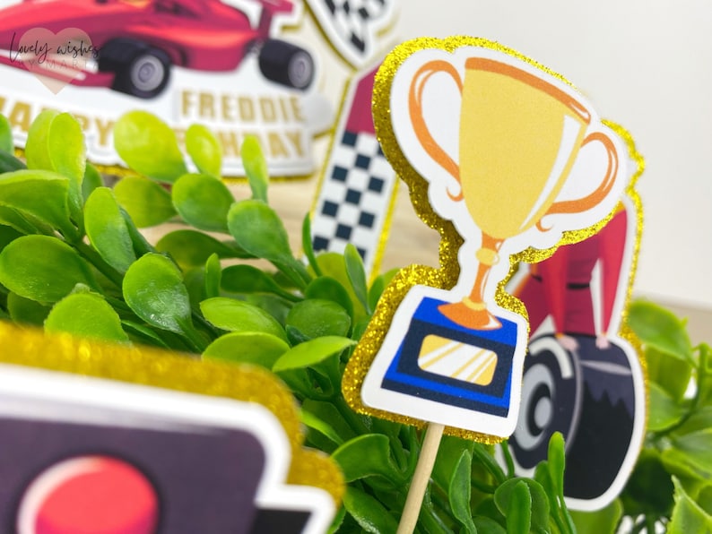 RACING Car Cake Topper & Cupcake Toppers Personalized Birthday - Etsy
