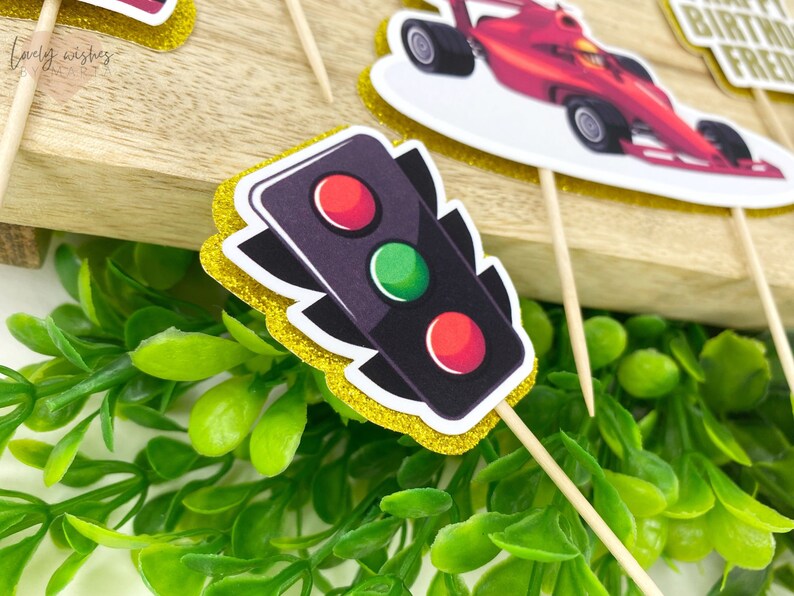 RACING Car Cake Topper & Cupcake Toppers Personalized Birthday - Etsy