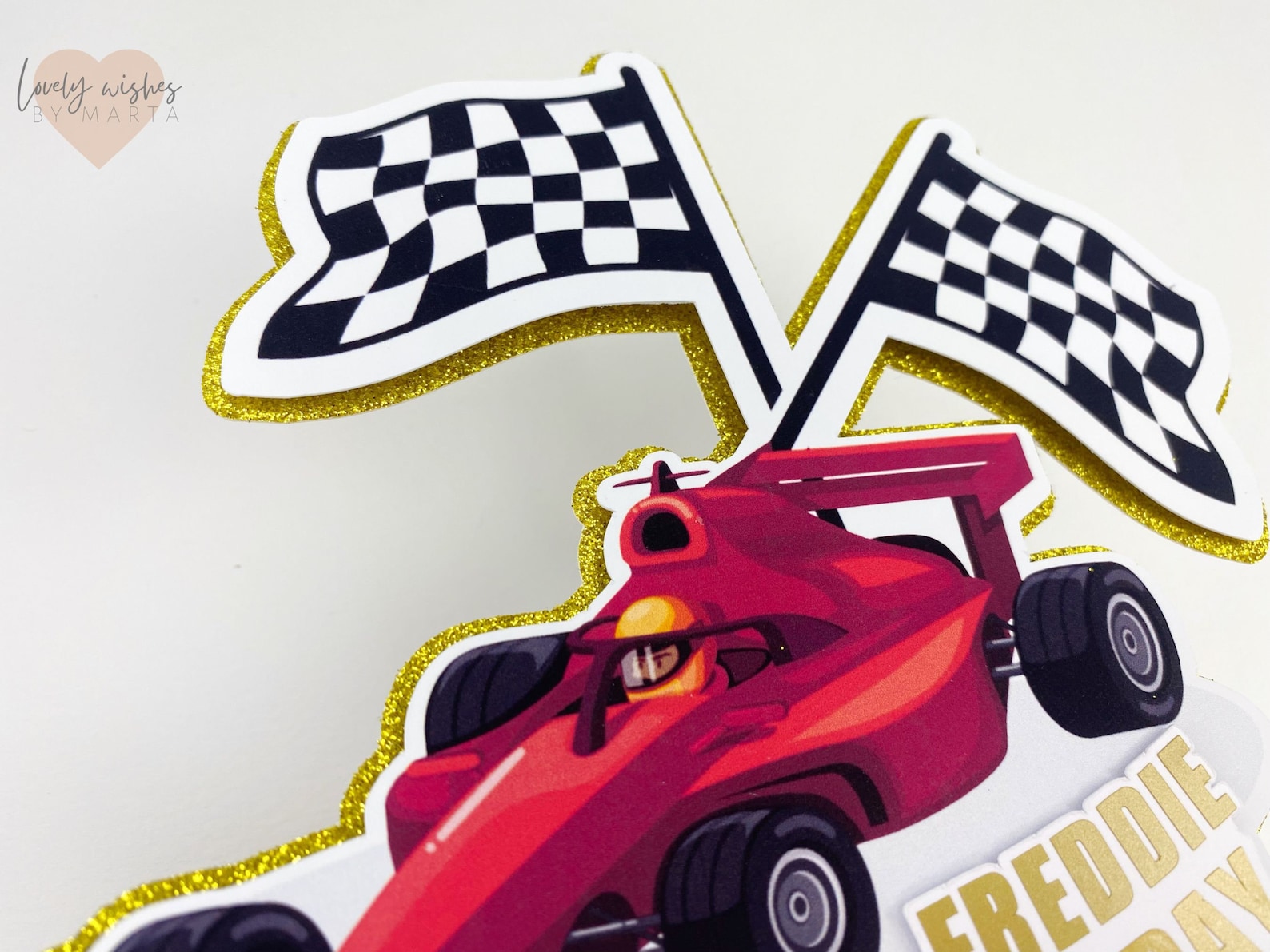 RACING Car Cake Topper & Cupcake Toppers Personalized Birthday - Etsy